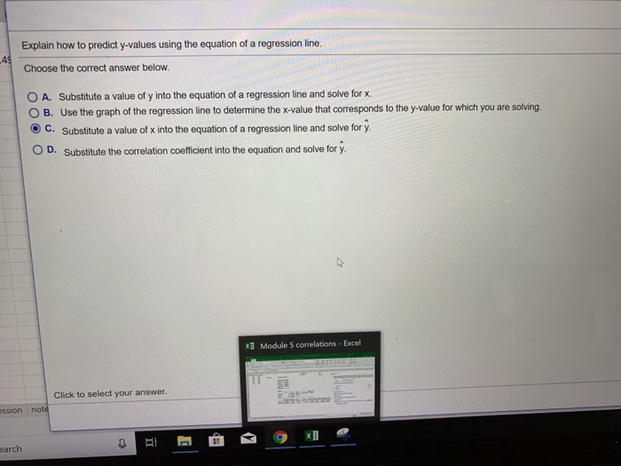 Solved Explain how to predict y-values using the equation of | Chegg.com