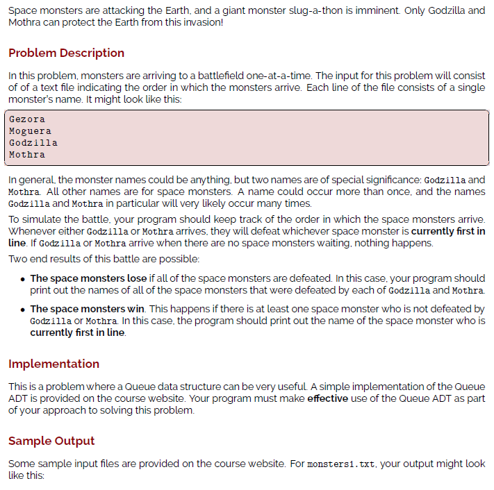 Solved Space monsters are attacking the Earth, and a giant | Chegg.com