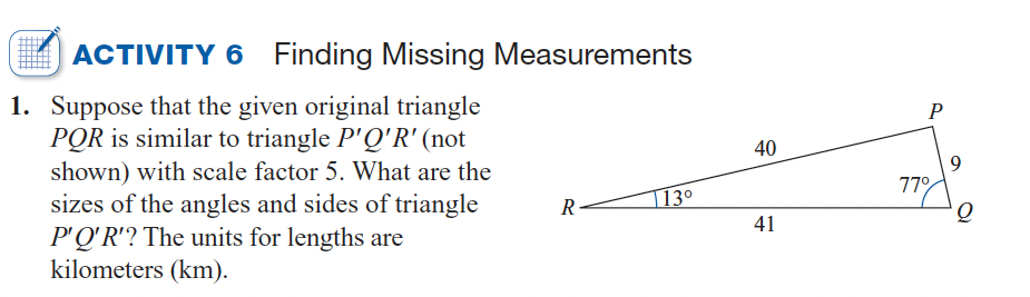 Solved ACTIVITY 6 Finding Missing Measurements 1. Suppose | Chegg.com