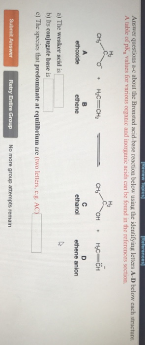 Solved A table of pka values for various organic and | Chegg.com