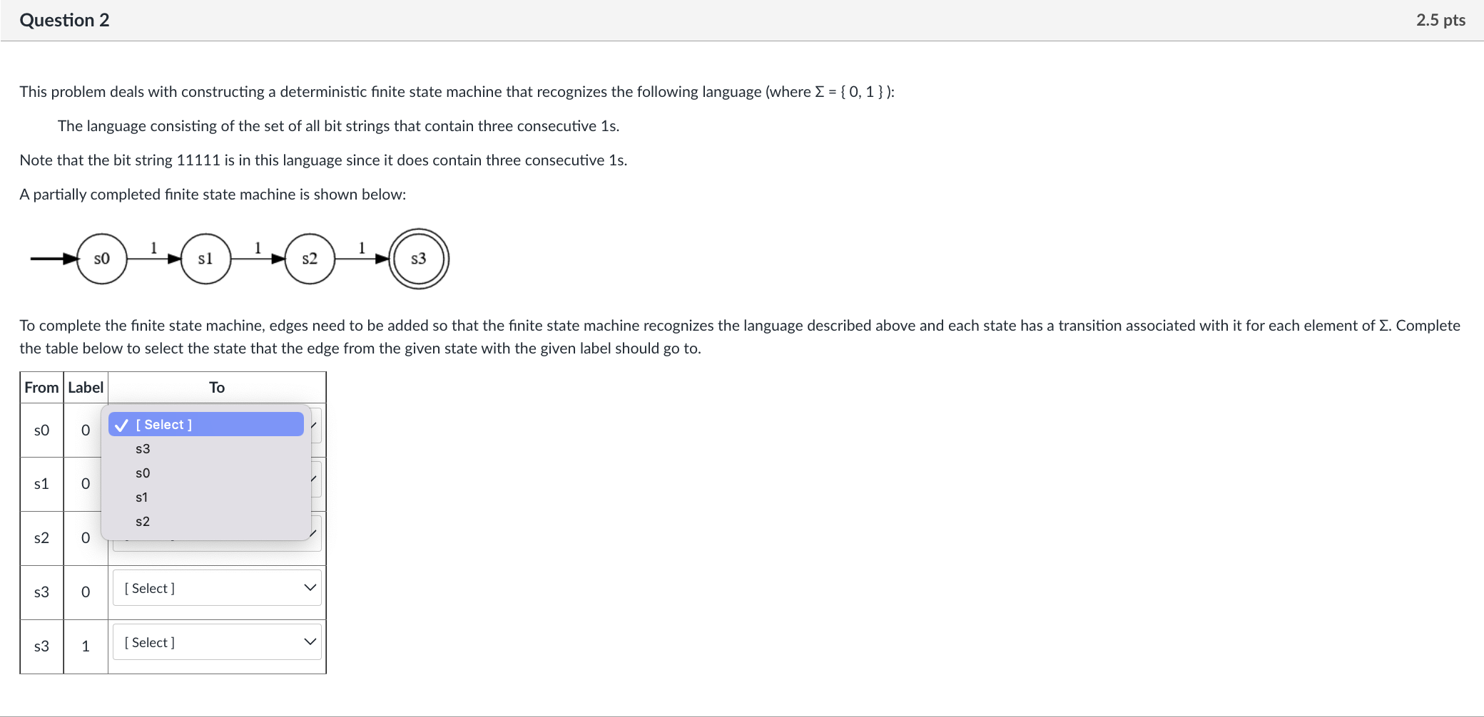 Solved This problem deals with constructing a deterministic | Chegg.com