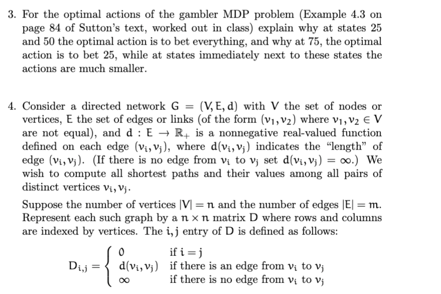 Solved 3. For the optimal actions of the gambler MDP problem | Chegg.com