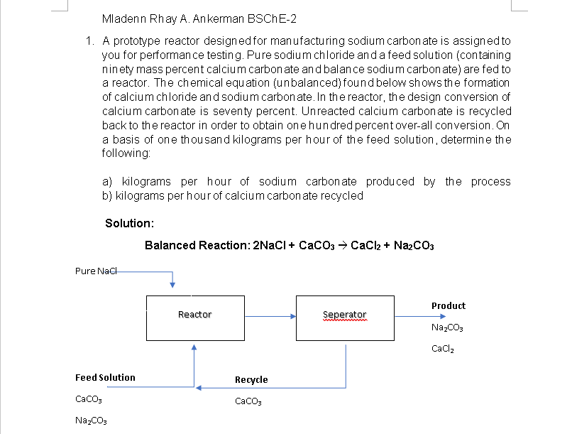 Solved Perform using MASS BALANCE. Do MASS BALANCE | Chegg.com