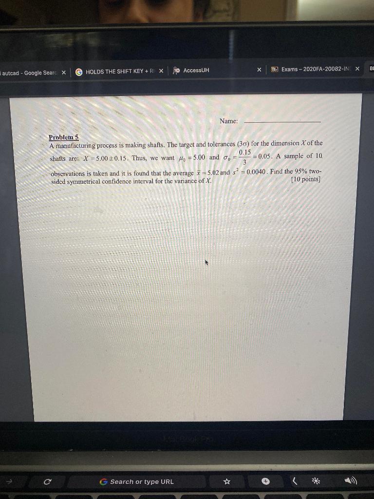 X х х BO Exams - 2020FA-20082-IN B. X autcad - Google | Chegg.com