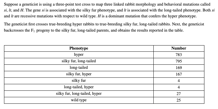 Solved Suppose a geneticist is using a three-point test | Chegg.com