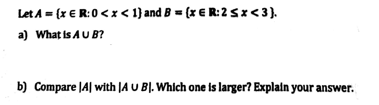Solved Let A = {X ER:0 | Chegg.com