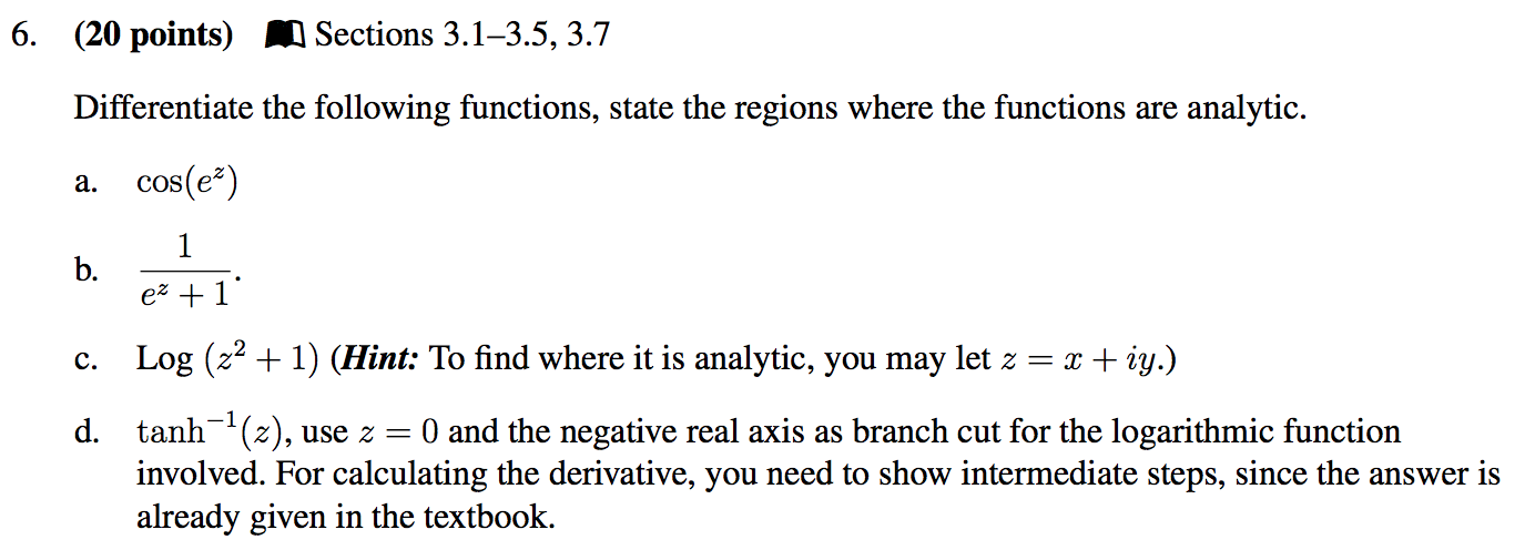 Solved Differentiate the following functions, state the | Chegg.com