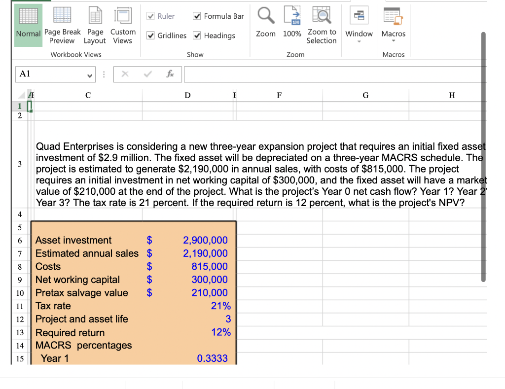 Solved Ruler Formula Bar QE FD Gridlines Headings | Chegg.com