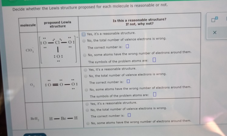 Solved Decide Whether The Lewis Structure Proposed For Each