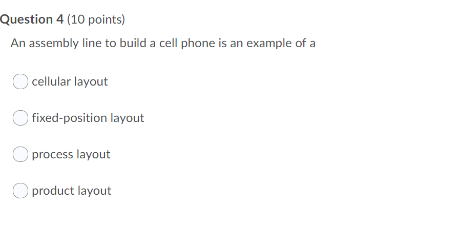 Solved Question 4 (10 points) An assembly line to build a | Chegg.com