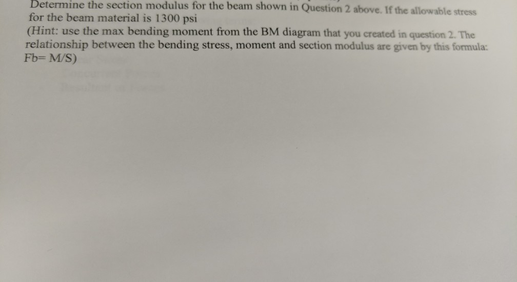 Solved Determine the section modulus for the beam shown in | Chegg.com