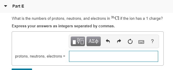 Solved Part E What is the numbers of protons, neutrons, and | Chegg.com
