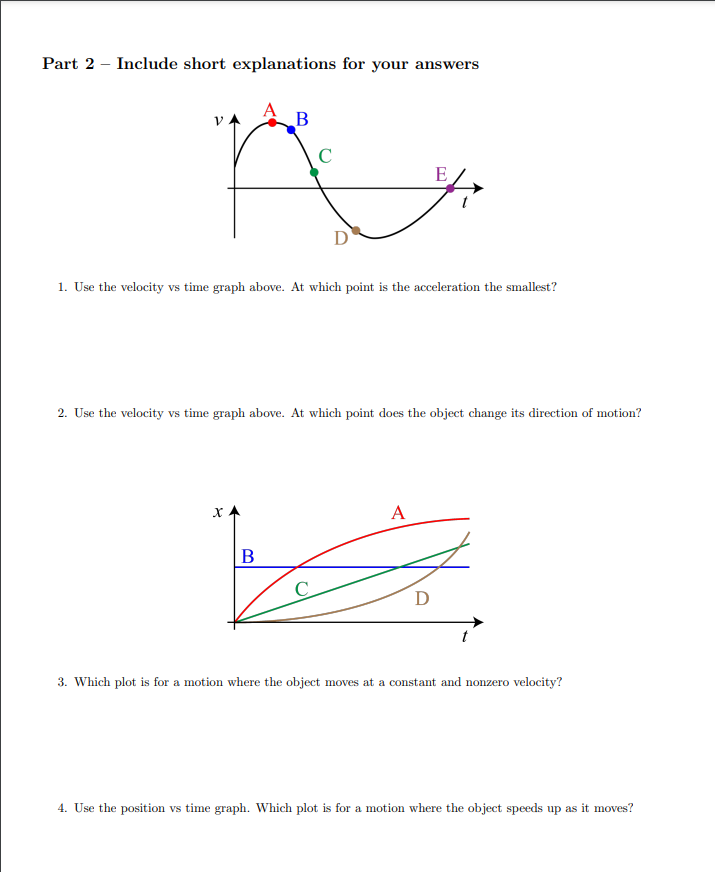 Solved Part 2 - Include short explanations for your answers | Chegg.com