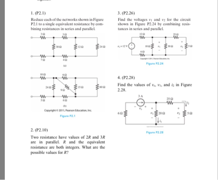Solved Reduce each of the networks shown in Figure P2.1 to a | Chegg.com