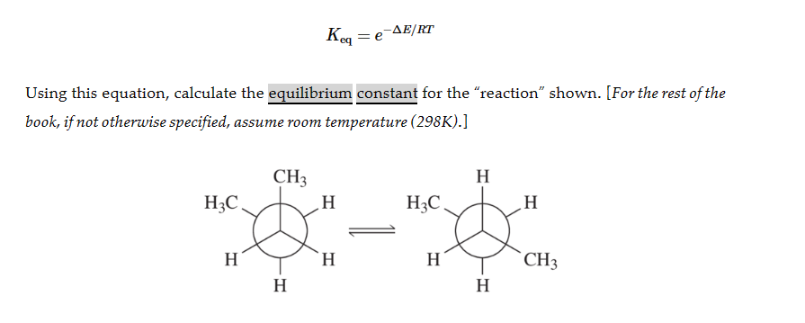 Solved Keq=e−ΔE/RT Using this equation, calculate the | Chegg.com
