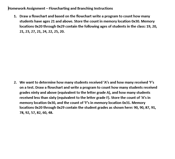 Solved Homework Assignment - Flowcharting and Branching | Chegg.com