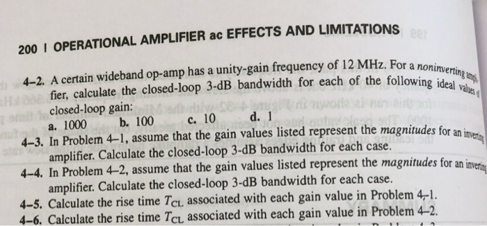 Solved 4-6. Calculate the rise time Tcr associated with each | Chegg.com