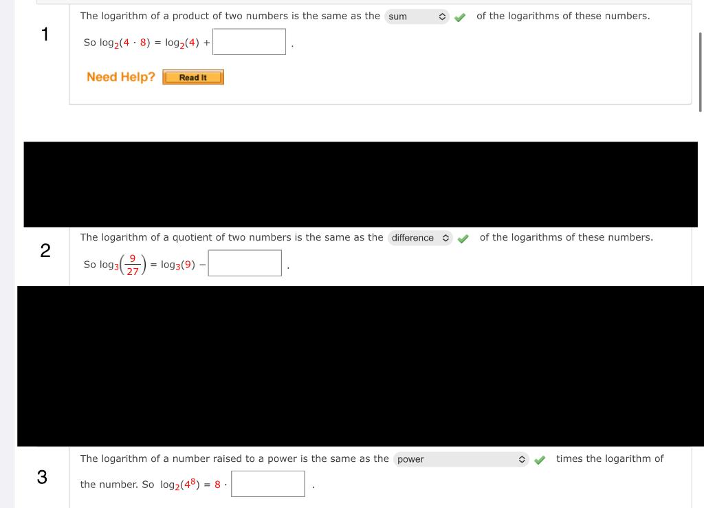 Solved The logarithm of a product of two numbers is the same | Chegg.com