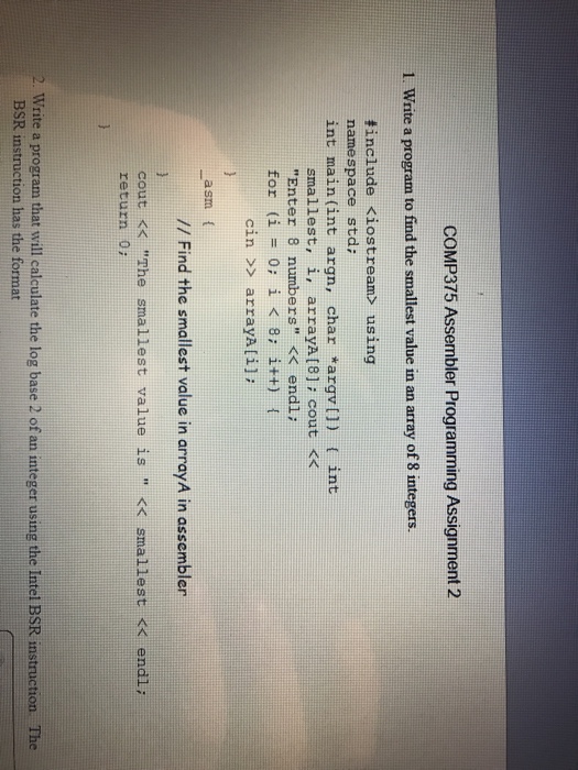 Solved COMP375 Assembler Programming Assignment 2 1. Write a | Chegg.com