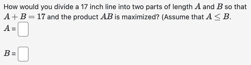Solved How would you divide a 17 ﻿inch line into two parts | Chegg.com