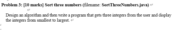 Solved Problem 3 10 Marks Sort Three Numbers Filename Chegg