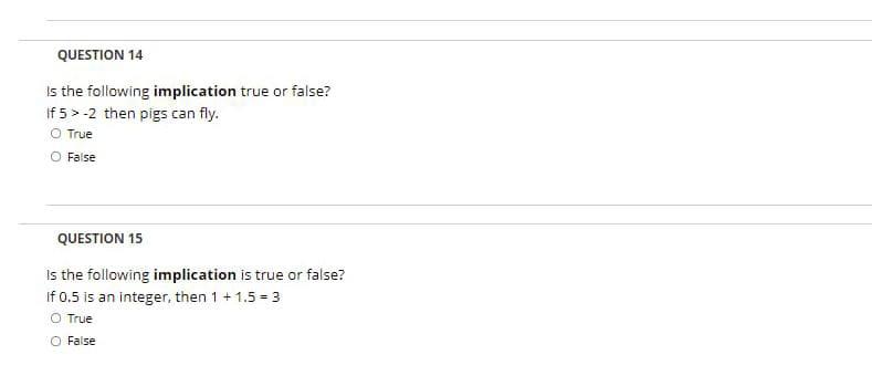 Solved QUESTION 14 is the following implication true or | Chegg.com