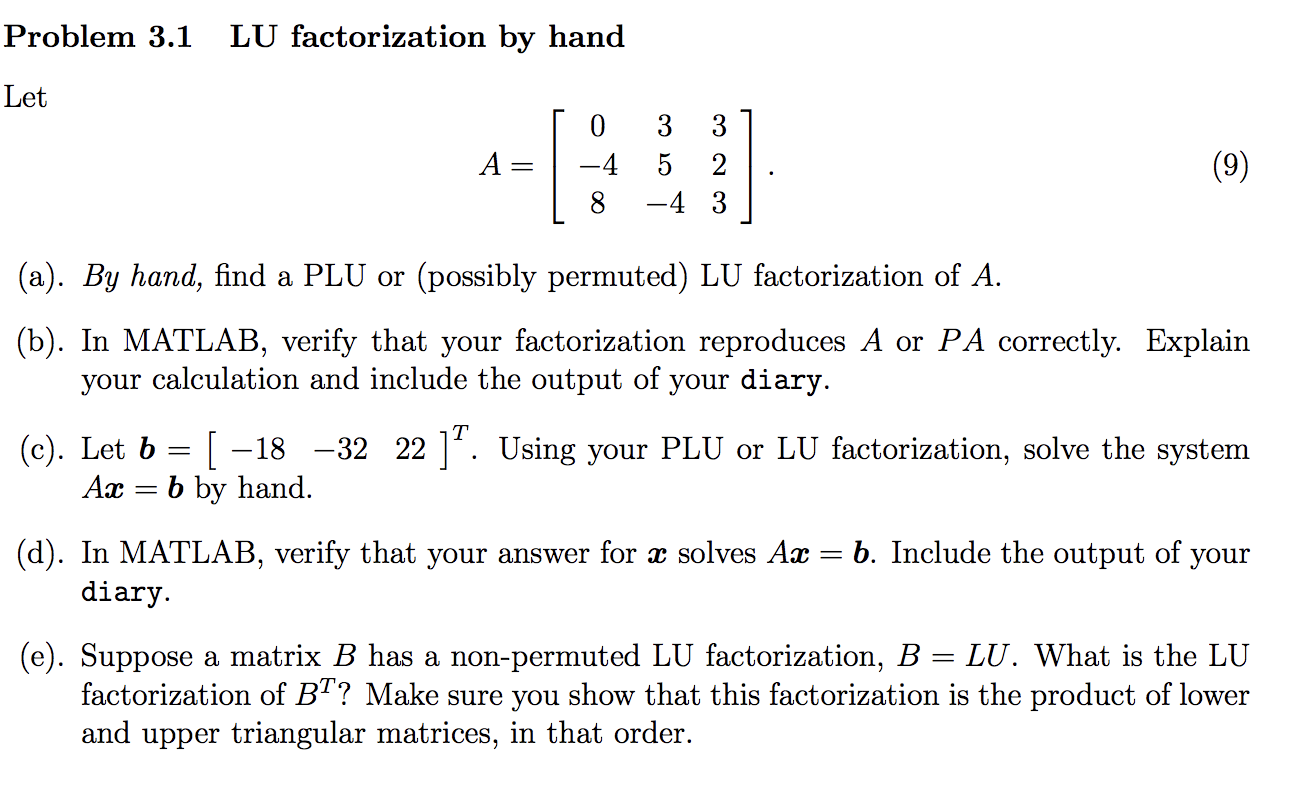 Solved Suppose a matrix B has a non-permuted | Chegg.com