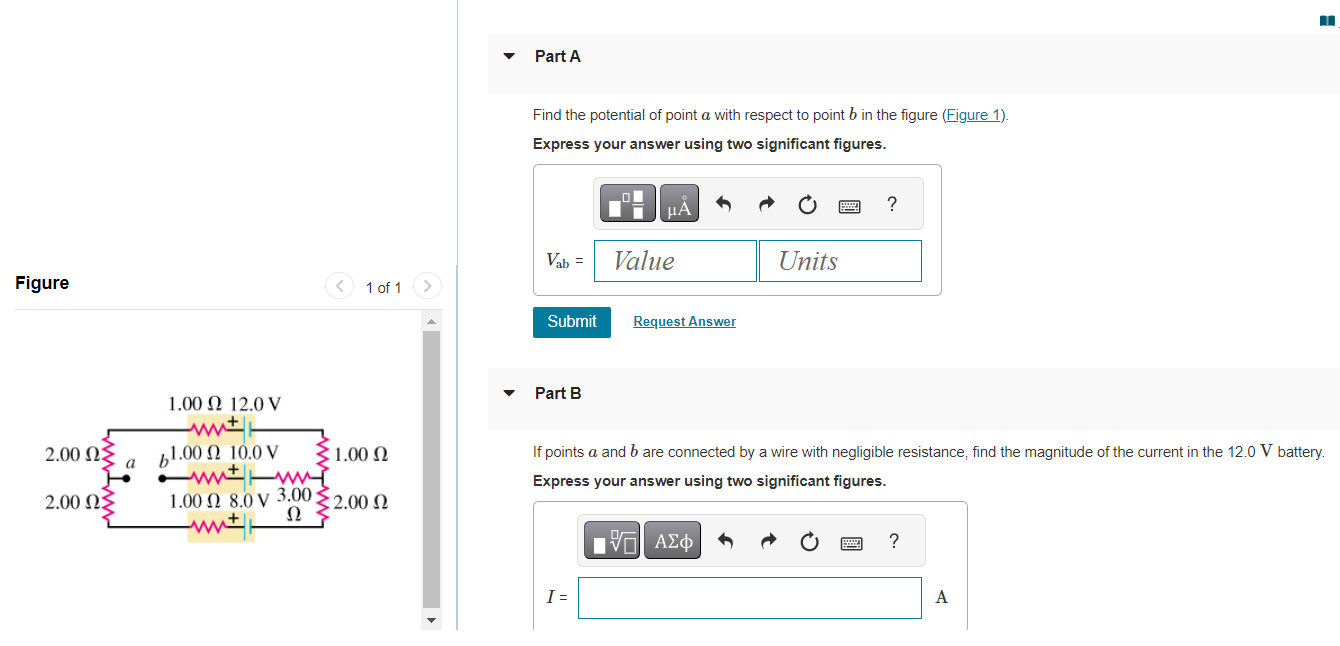 [Solved]: Find the potential of point a with respect to po