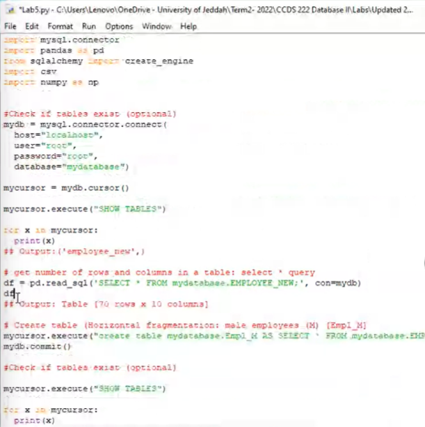 "Lab5.py - C:\Users Lenovo OneDrive - University of | Chegg.com