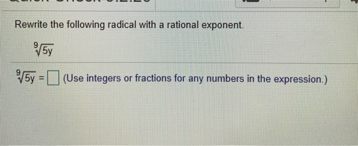 Solved Rewrite the following radical with a rational | Chegg.com