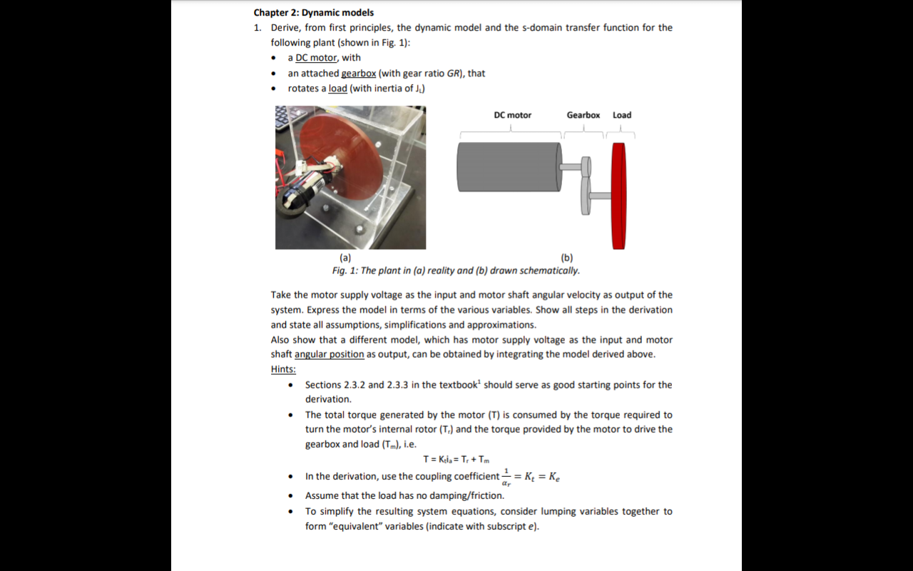 Solved Chapter 2: Dynamic models 1. Derive, from first | Chegg.com