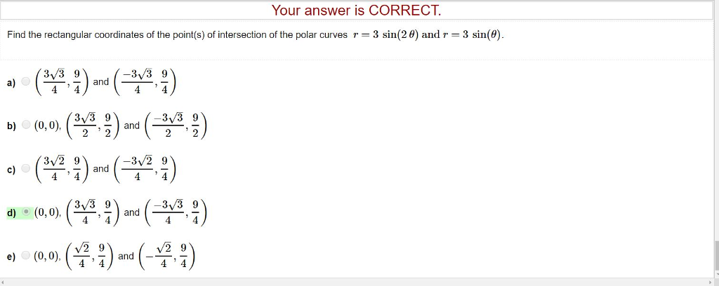 Solved Your answer is CORRECT Find the rectangular | Chegg.com