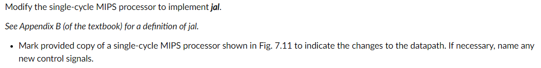 Modify the single-cycle MIPS processor to implement | Chegg.com