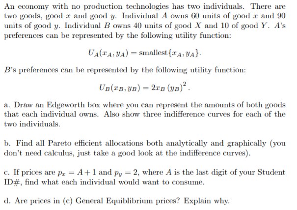 Solved For the Endowment Economy described in Exercise 1, | Chegg.com