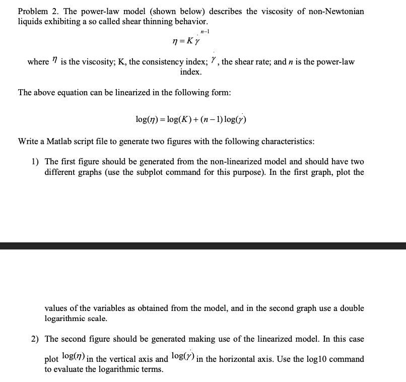 Problem 2. The power-law model (shown below) | Chegg.com
