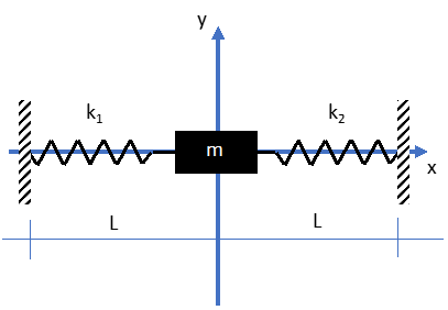 The Mass-Double Spring system with no friction Step | Chegg.com