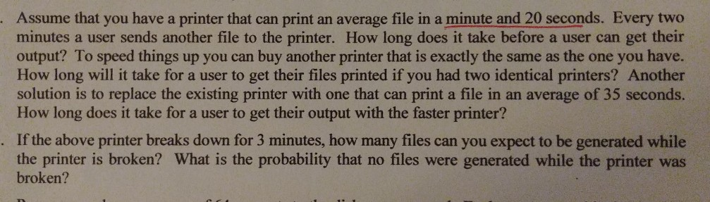 Solved Assume that you have a printer that can print an | Chegg.com