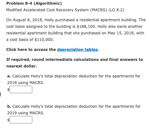 Solved Problem 8-4 (Algorithmic) Modified Accelerated Cost | Chegg.com