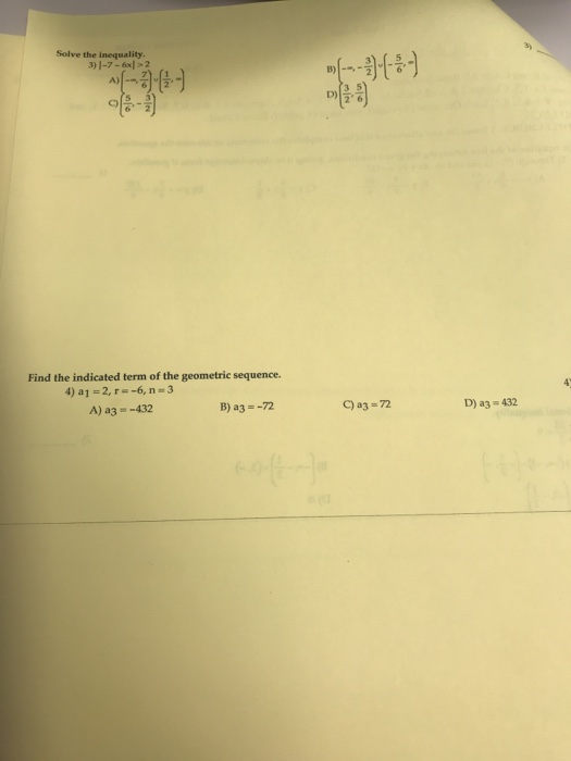 Solved Solve the inequality 3) 1-7-6x>2 5 3 Find the | Chegg.com