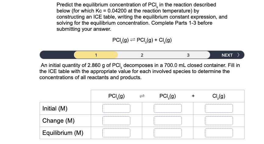 Solved Predict the equilibrium concentration of PCl5 in the | Chegg.com
