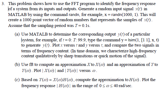 Solved 3. This problem shows how to use the FFT program to | Chegg.com