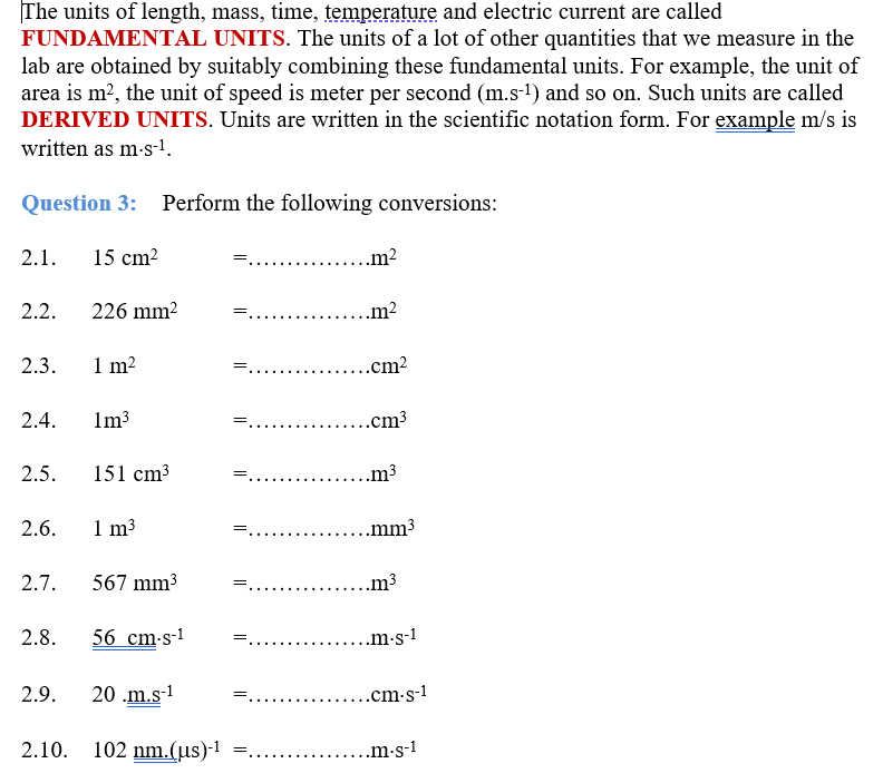 Solved The units of length, mass, time, temperature and | Chegg.com