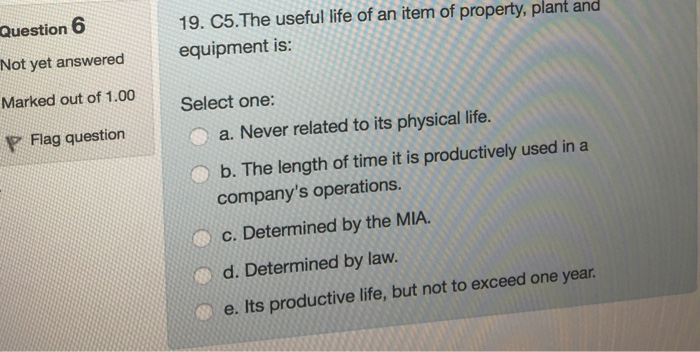 Solved Question4 Answer saved Marked out of 1.00 P Flag | Chegg.com