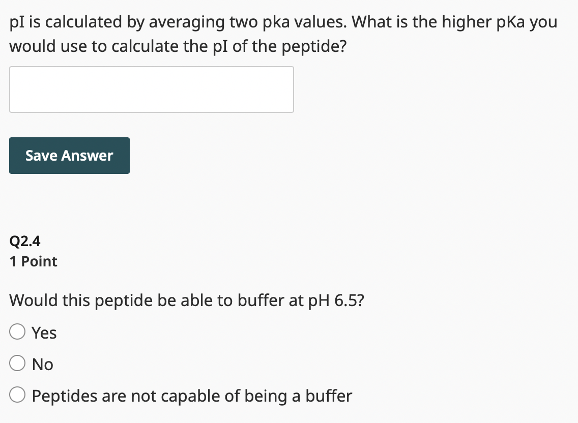 Solved For this problem use the peptide Y - E - S. Use pKa's | Chegg.com
