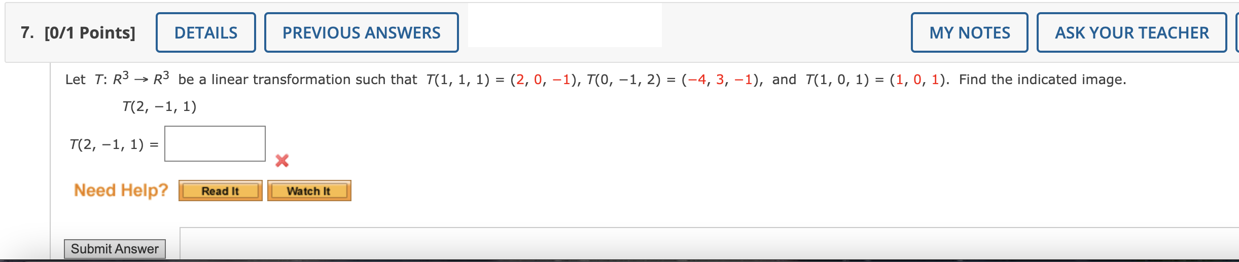 Solved Let T:R3→R3 be a linear transformation such that | Chegg.com