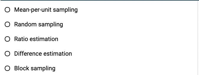Solved Select from the option list provided the sampling | Chegg.com