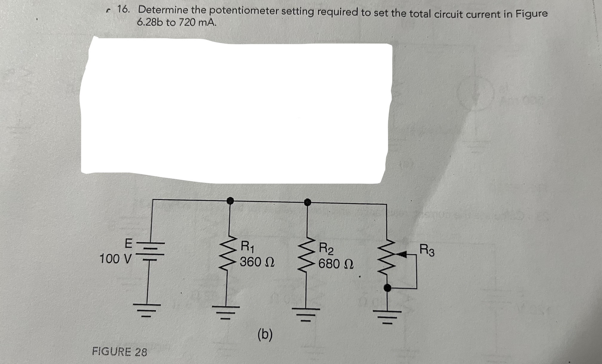 Solved - 16. Determine the potentiometer setting required to | Chegg.com