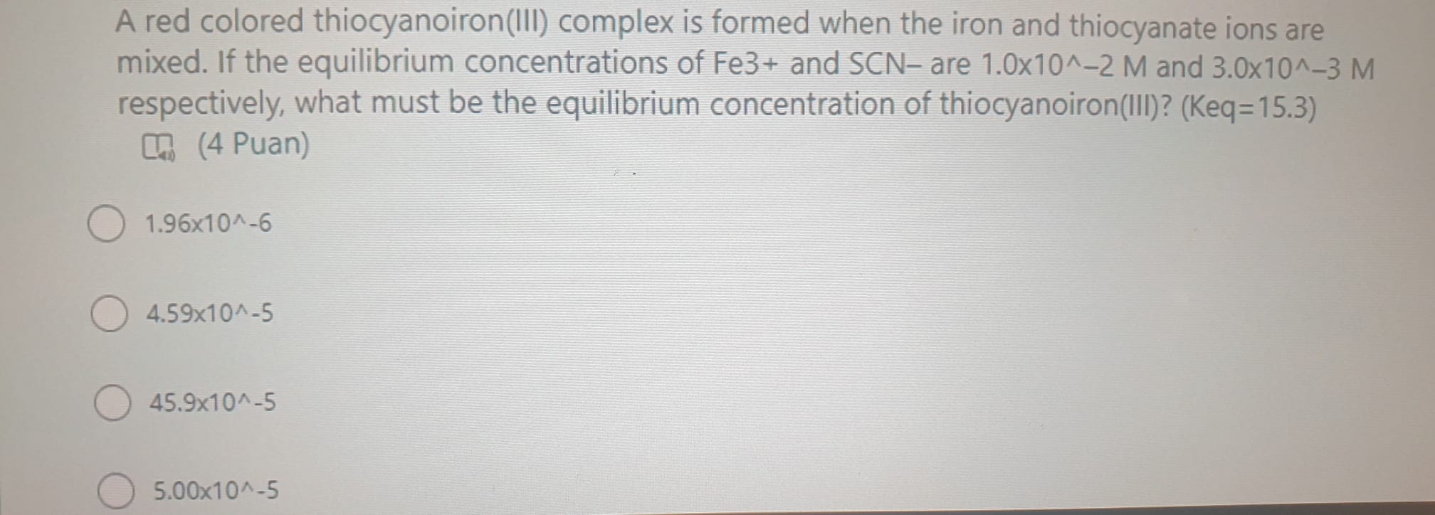Solved A red colored thiocyanoiron(III) complex is formed | Chegg.com