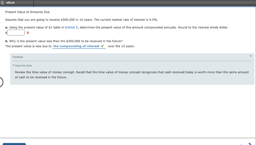 Solved eBook Present Value of Amounts Due Assume that you | Chegg.com
