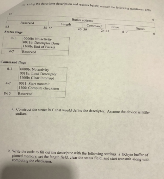 13. Using the descriptor description and register | Chegg.com